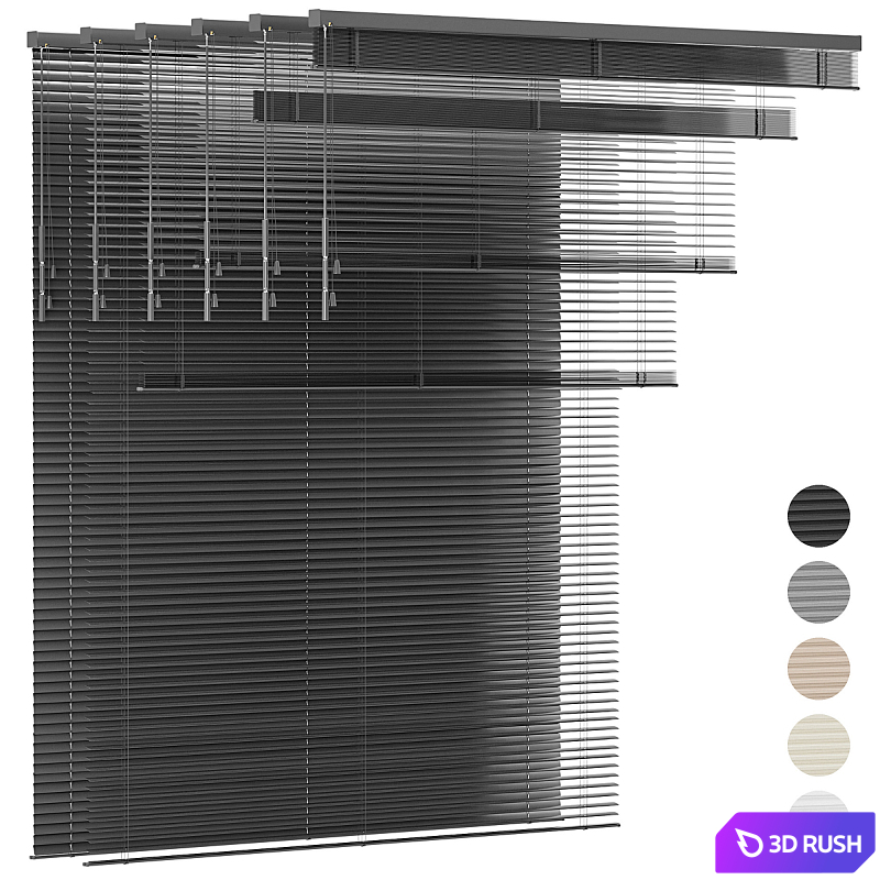 Aluminum Venetian Blinds Bandalux set 02 3D Model | 3dsMax 2020 + obj ...